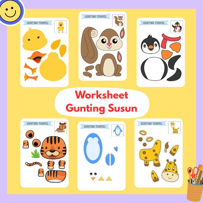 Promo Worksheet Gunting Susun Edukasi Anak HVS A5 Alat Belajar ...