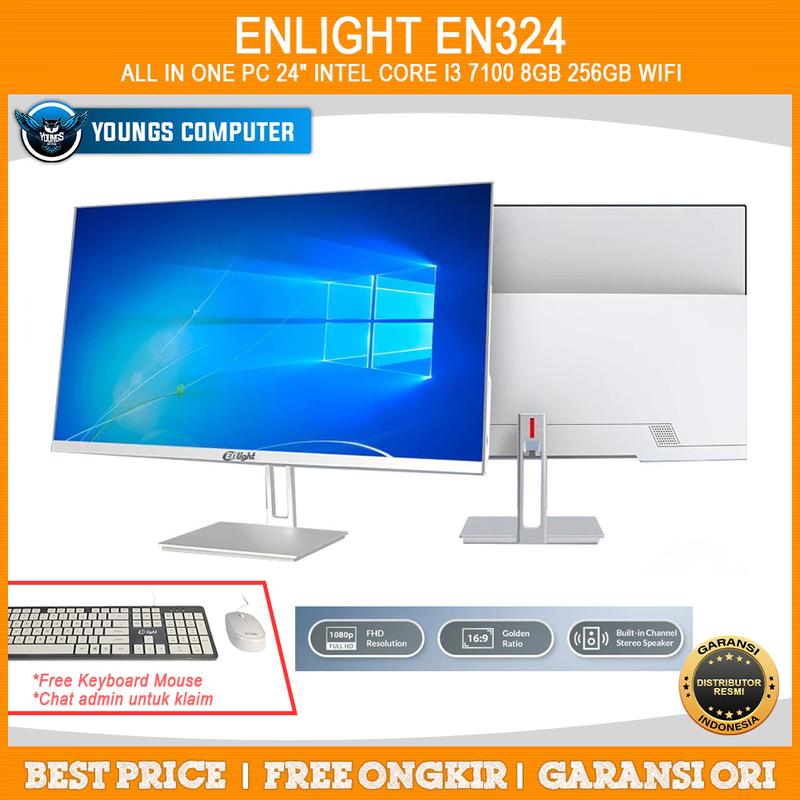 ENLIGHT EN324 All In One PC 24" Intel Core i3 7100 8GB 256GB Wifi ...