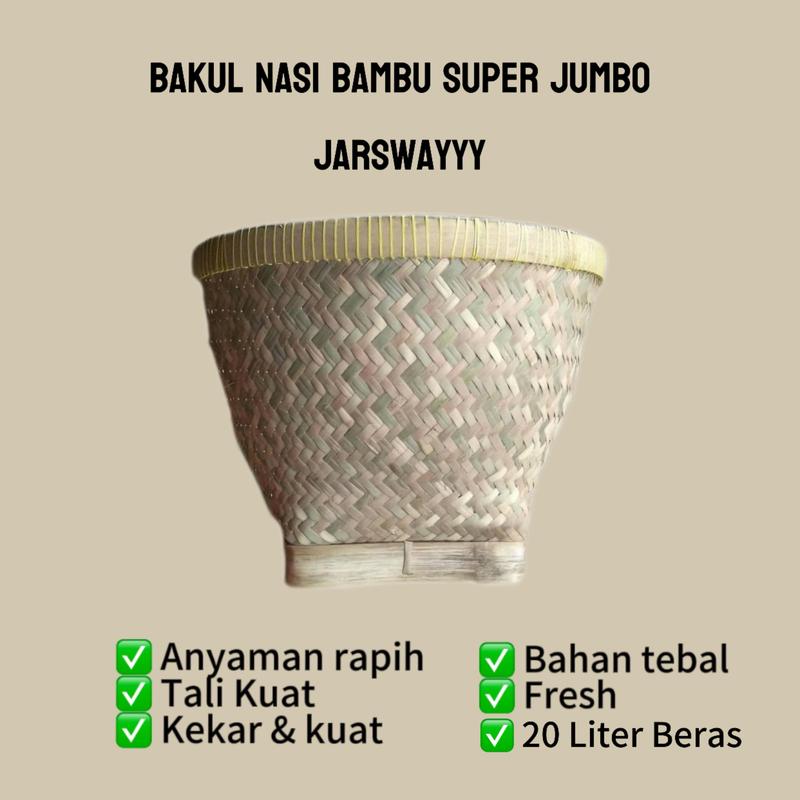 BAKUL NASI BAMBU SUPER JUMBO 54 CM KAPASITAS 20 LITER - Shop | Tokopedia
