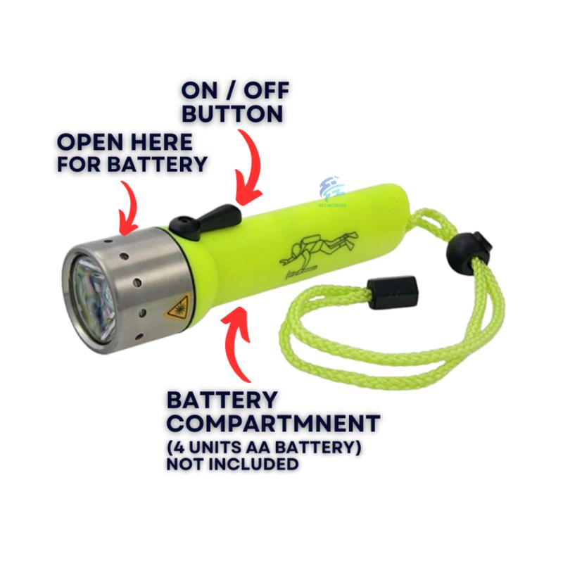 Torchlight Diving Lampu Suluh Diving LED XM-L XPE 1200LM Tahan - TikTok ...