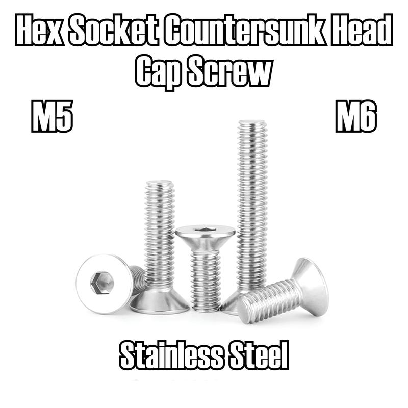 M5 M6 Hex Socket Flat Countersunk Head Cap Screw Allen Key CSK - TikTok ...