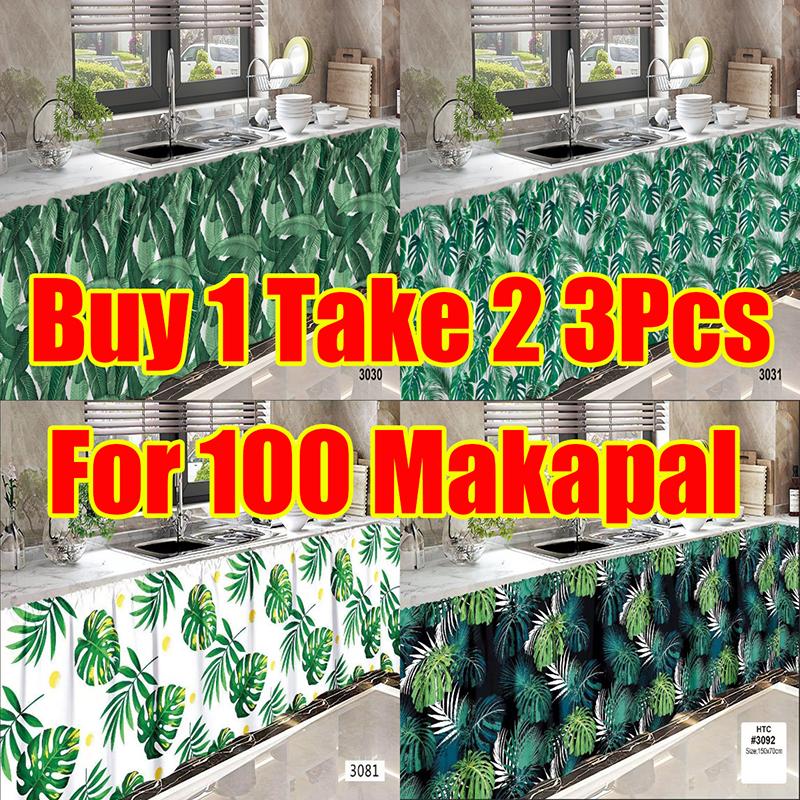 Free Shipping COD Buy 1 Take 2 3Pcs Makapal Kitchen Sink Curtain - TikTok Shop Philippines