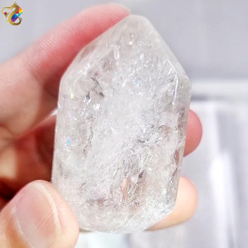Crystallization in Clear Quartz Explosion Rainbow Raw Polish - TikTok ...