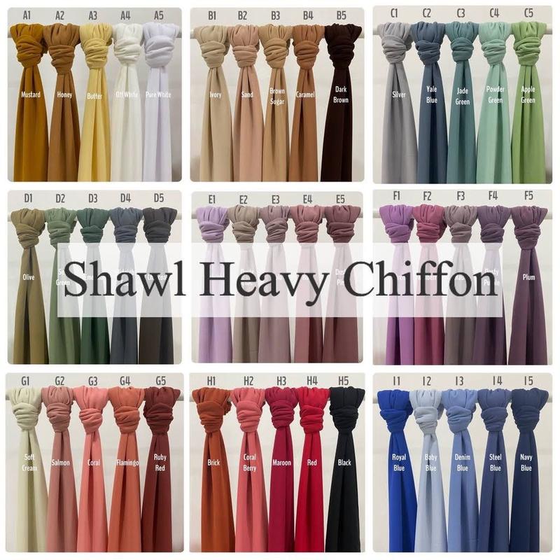 Shawl Keknis Heavy Chiffon Warna Cantik - Hijab Kain Berkualiti ...