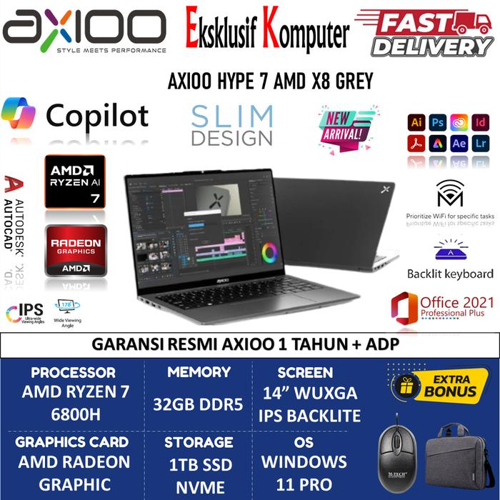 Jual Laptop Gaming Axioo Hype 7 X8 Amd Ryzen 7 6800H 32GB DDR5 1TB SSD ...