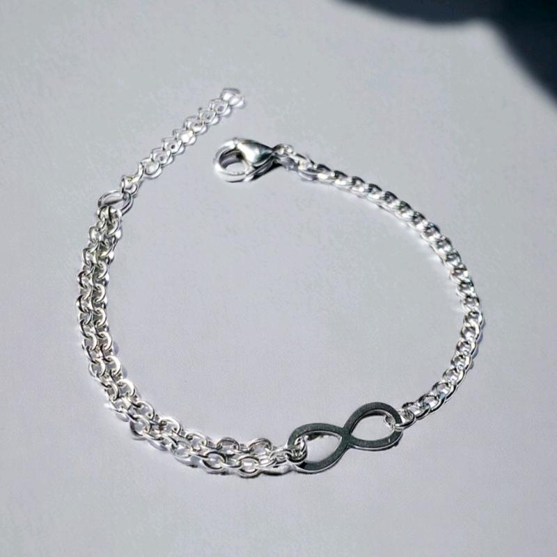 Gelang Tangan Rante Silver Putih Titanium Anti Karat Wanita Pria Gelang ...