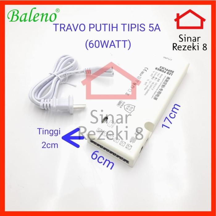 Terlaris Trafo Putih Tipis 5A (60 Watt) / Travo Led Strip Adaptor ...