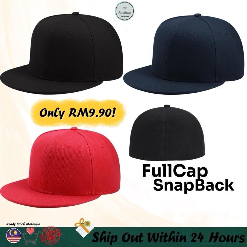 Plain Fullcap Hip Hop Straight Brim 56cm,58cm & 54cm non-adjust - TikTok Shop Malaysia
