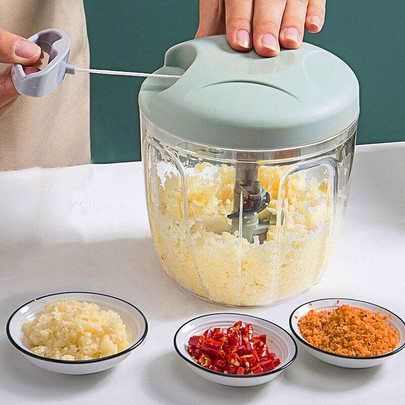 Mini Speedy Manual Food Chopper Handpull Rope Chopper 5 Blades - TikTok ...