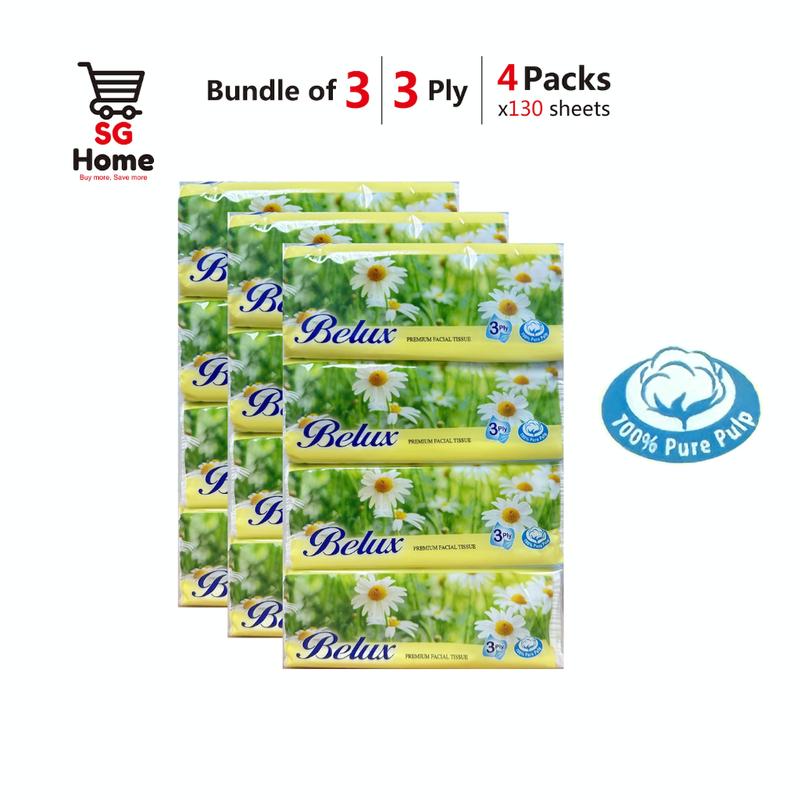 20 Packs | Belux Facial Tissue Soft | Tissue Cover Facial Tissue ...