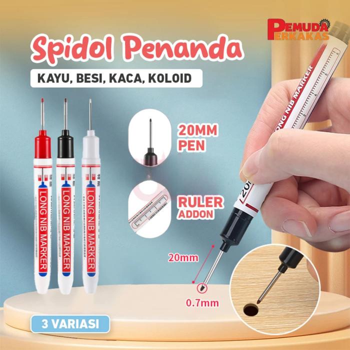 Jual Spidol Pertukangan Nib Marker Penanda untuk Kayu, Besi, Kaca ...