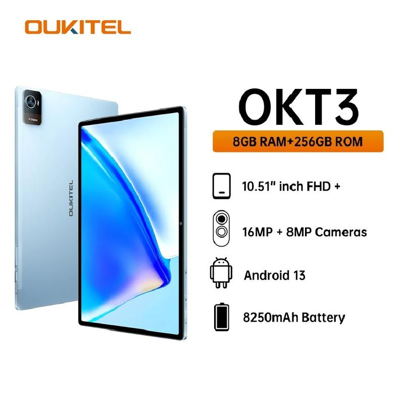 Oukitel OKT3 Tablet 10.51" FHD, 8250mAh, 8GB 256GB, Android 13 Tablet ...