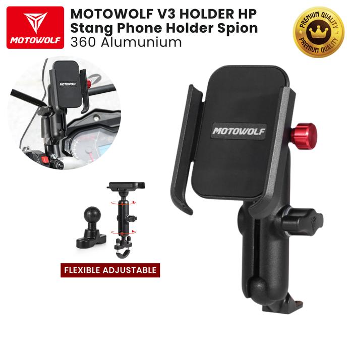 Promo Motowolf V3 Holder HP Motowolf Stang Motor Phone Holder Spion 360 ...