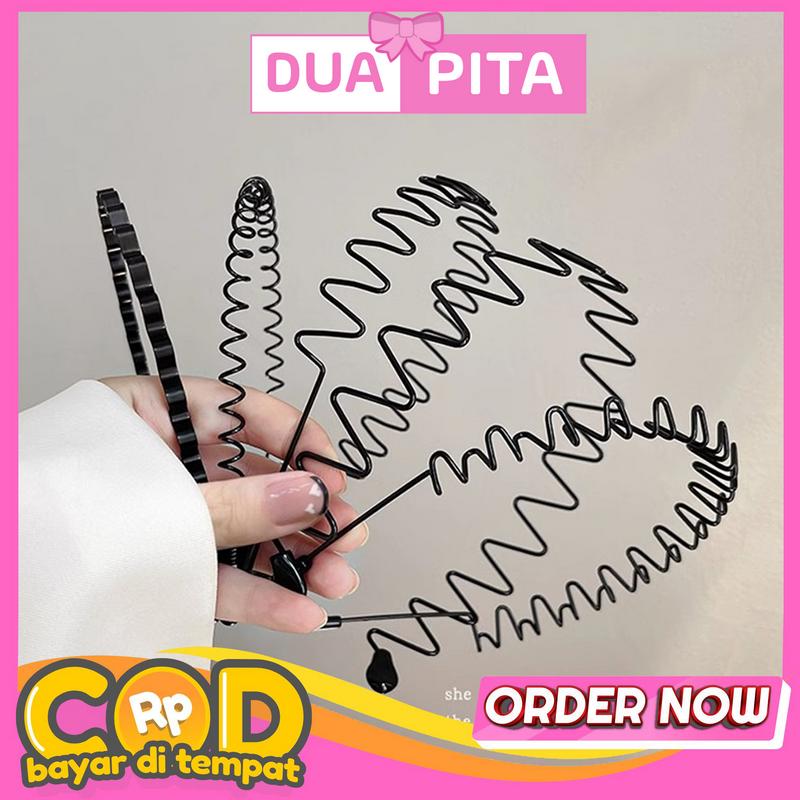 DP196 Bando Sirkam Besi Kawat Hitam Bandana Sisir Pria Wanit - Shop ...