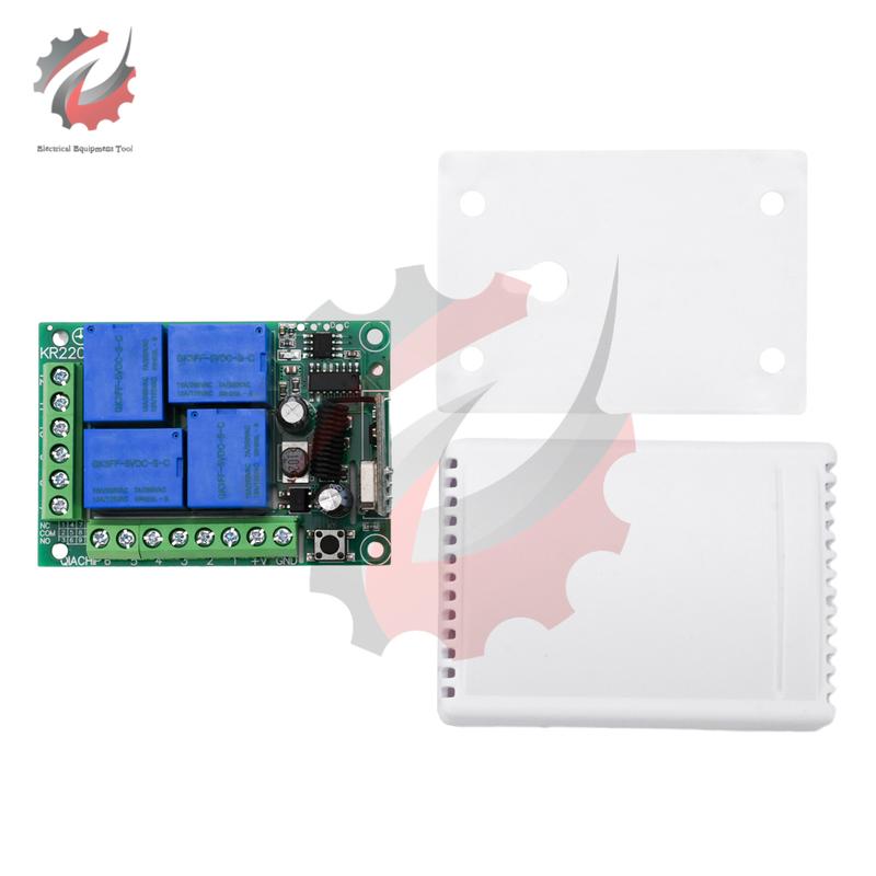 433MHZ 4 Way Relay Module Wireless Controller Receiver RF Wireless ...