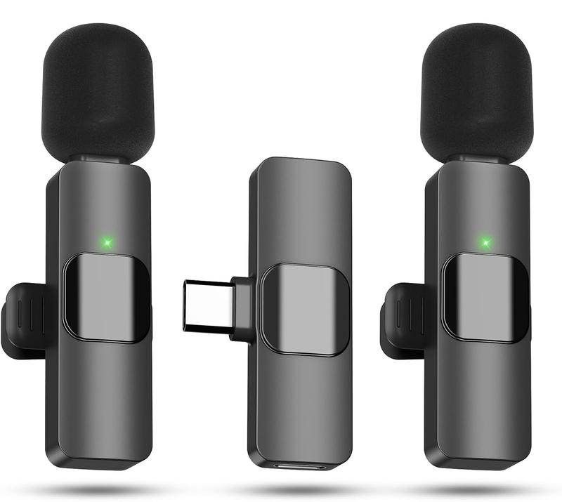 Alat Dengar Wayarles Pro Mikrofon, dengan Port USB C, Bunyi ANC ...