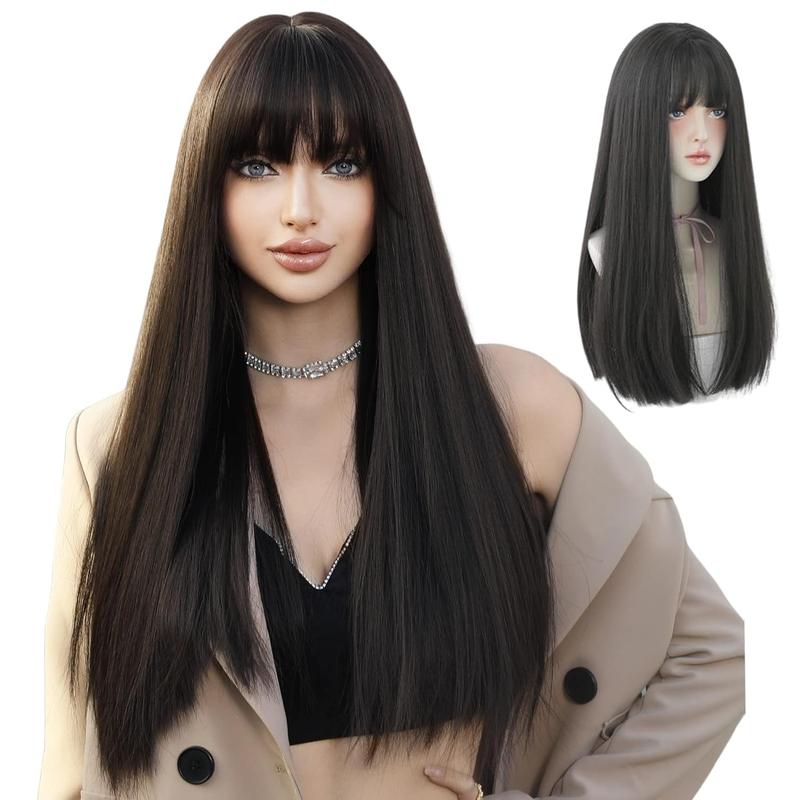 28inch Korean Wigs For Woman Female Long Hair Realistic Natural ...