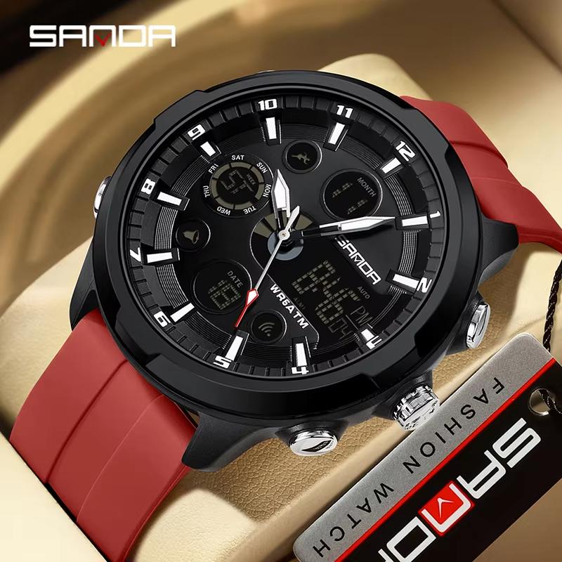 Jam Tangan Lelaki Sukan Tentera, Jenama SANDA, Jam Tangan Digital ...