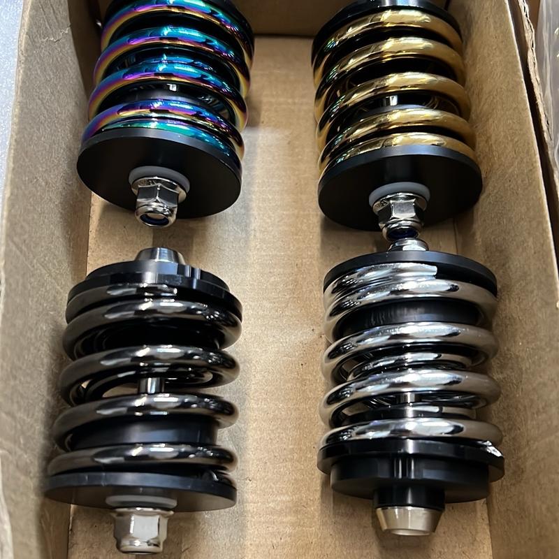 Trifold bike rear shock absorber double spring suspension Titanium ...