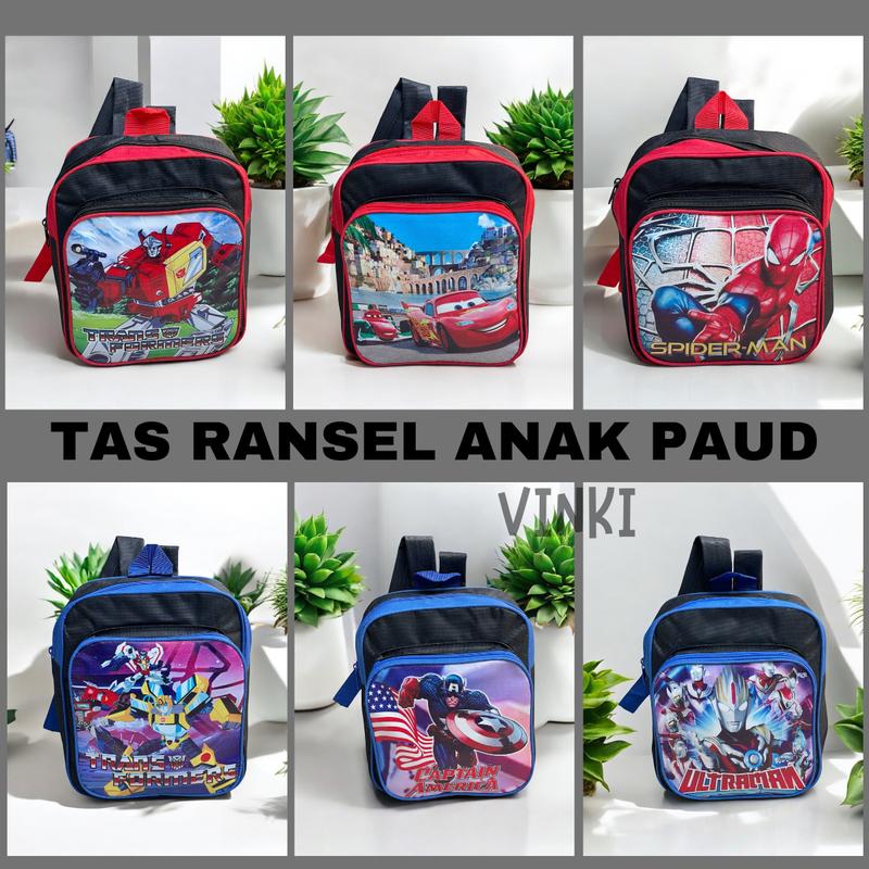TAS RANSEL ANAK SEKOLAH PAUD LAKI LAKI KARAKTER - Shop | Tokopedia
