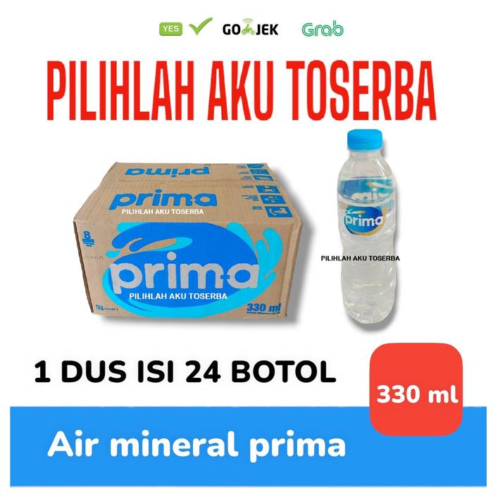 Jual Air Mineral Prima Botol Mini Pet 330 ml - (HARGA 1 DUS ISI 24 ...