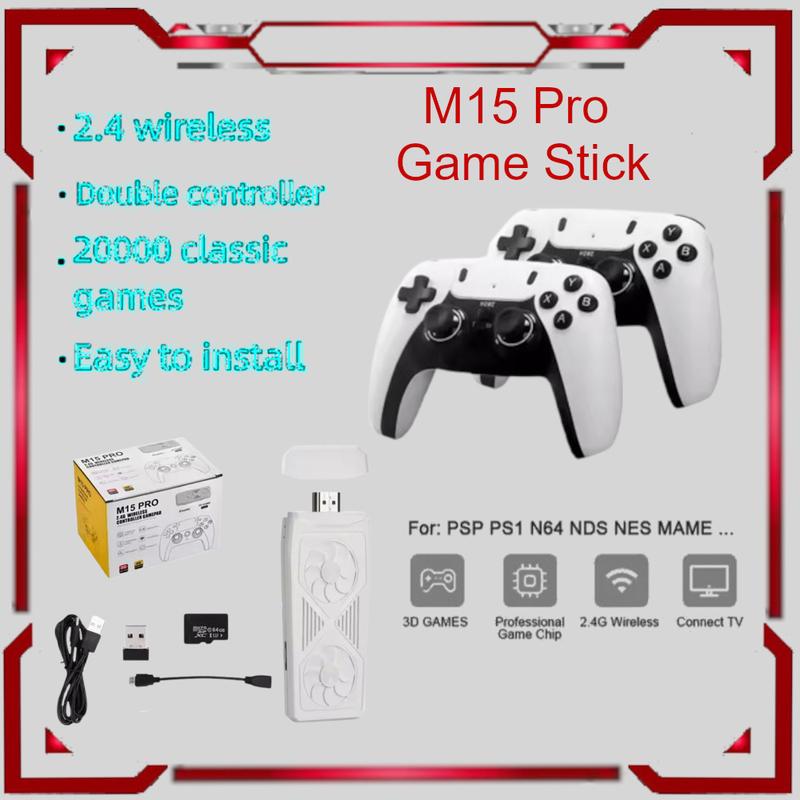 4K Game Stick M15 Pro Game Console Wireless HDMI TV Retro Video Game ...
