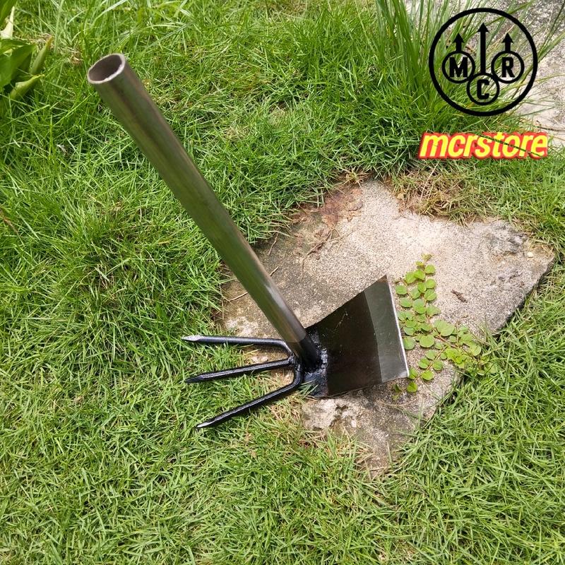 Cangkul garuk 2in1 gagang pipa besi multi fungsi - cangkul rumput ...