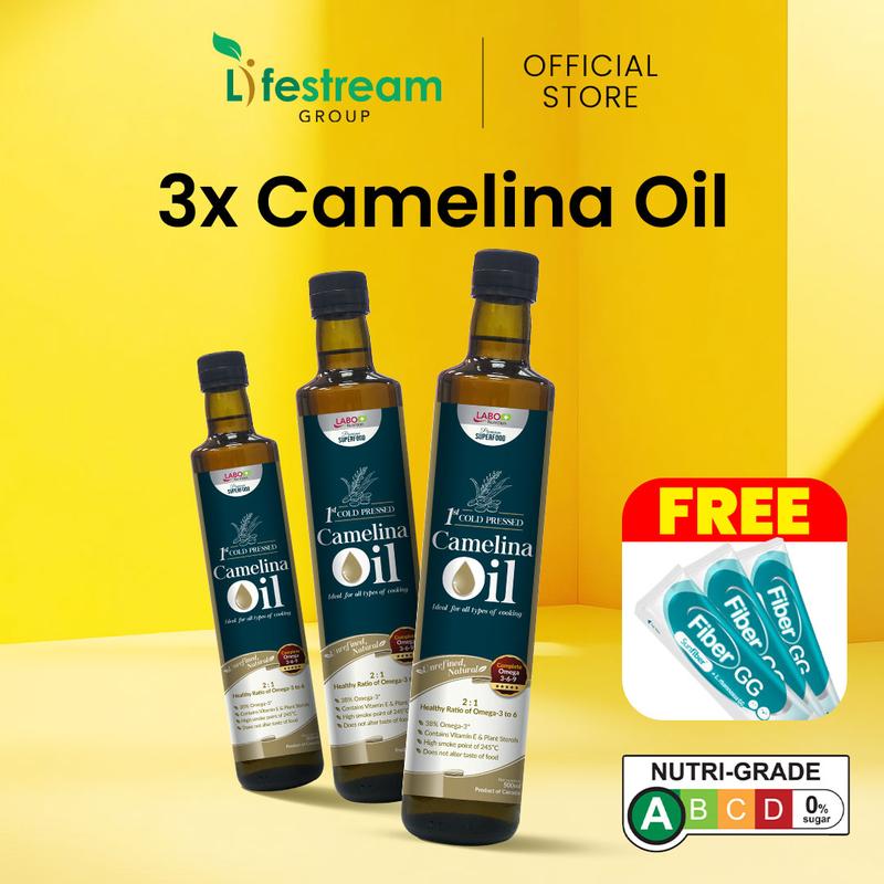 [Bundle of 3] Camelina Oil 500ml Healthiest Cooking Oil Unrefined ...