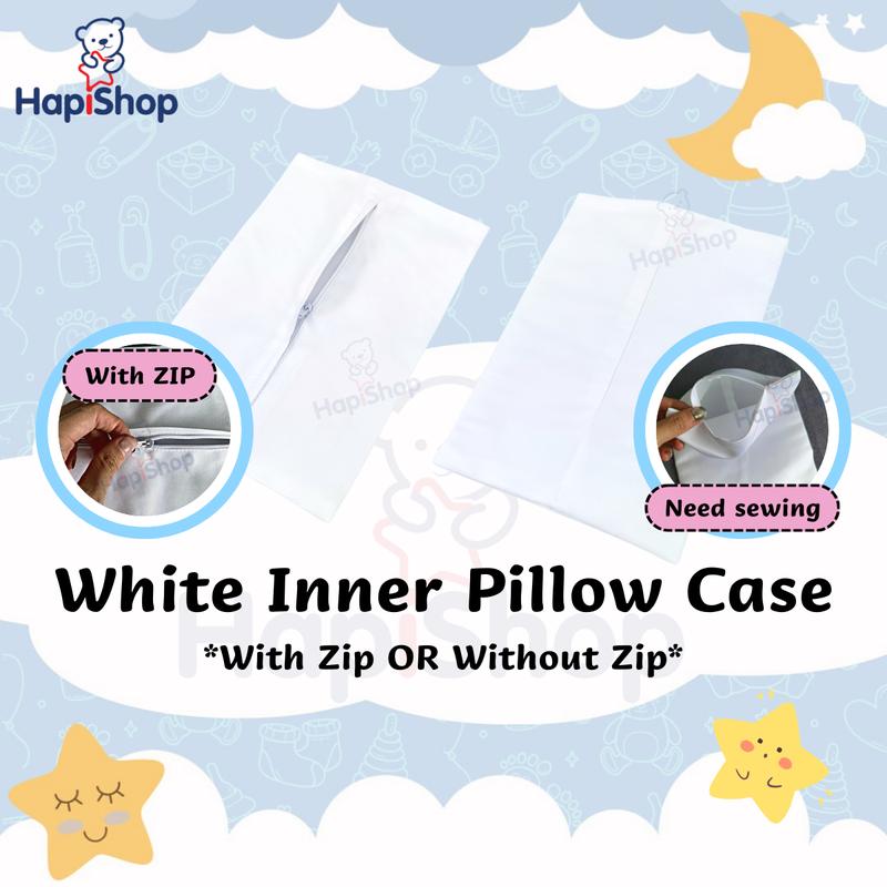 White Inner Pillow Case ABCD - With Zip / Without Zip (Diy Pillow ...