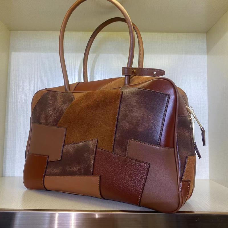 Beg Kulit Patchwork 35CM Kulit Lembu Asli Beg Tangan Bahu dengan ...