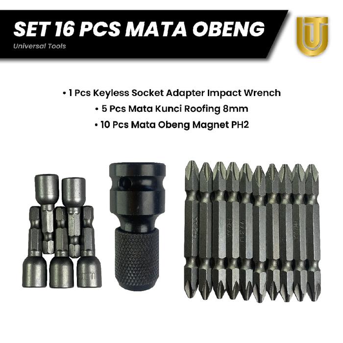 Jual Set 16 pcs Adaptor Impact Wrench Socket Adapter Penggantian cepat ...