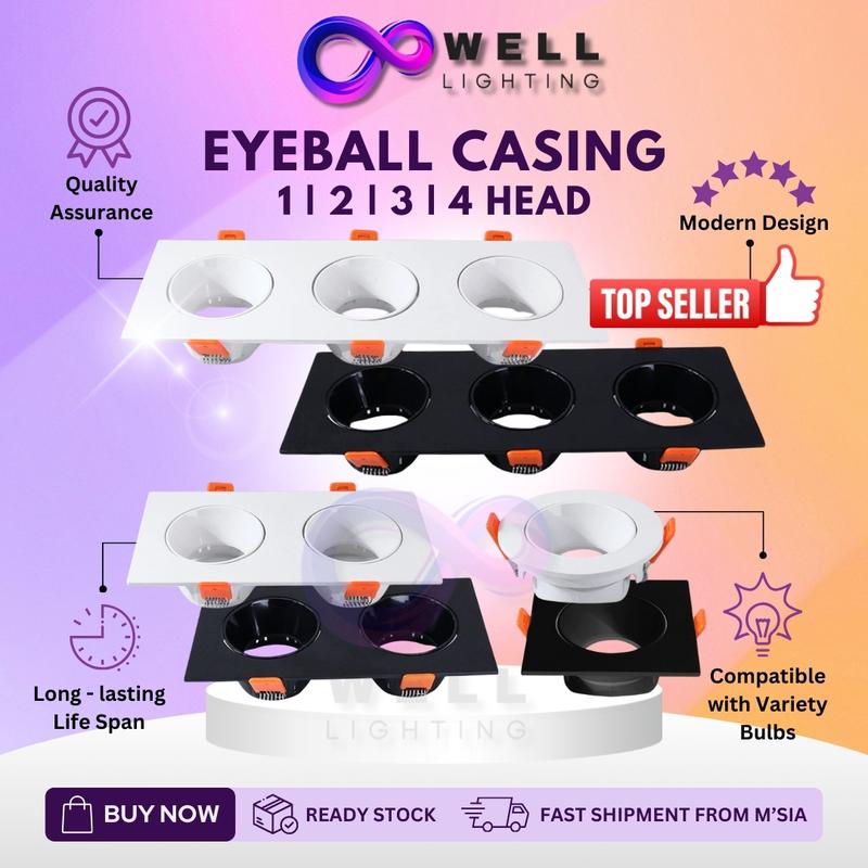 Eyeball LED Casing Fitting Recessed Spotlight GU10 Bulb Holder - TikTok ...