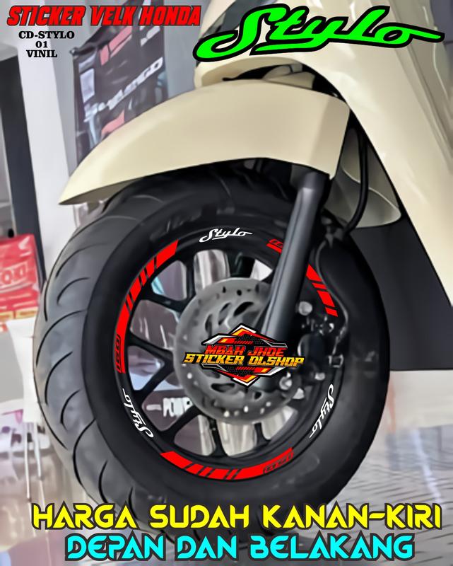 COD CUTTING STICKER VELG STYLO 160 RING 12 STIKER LIS LIST VARIASI ...