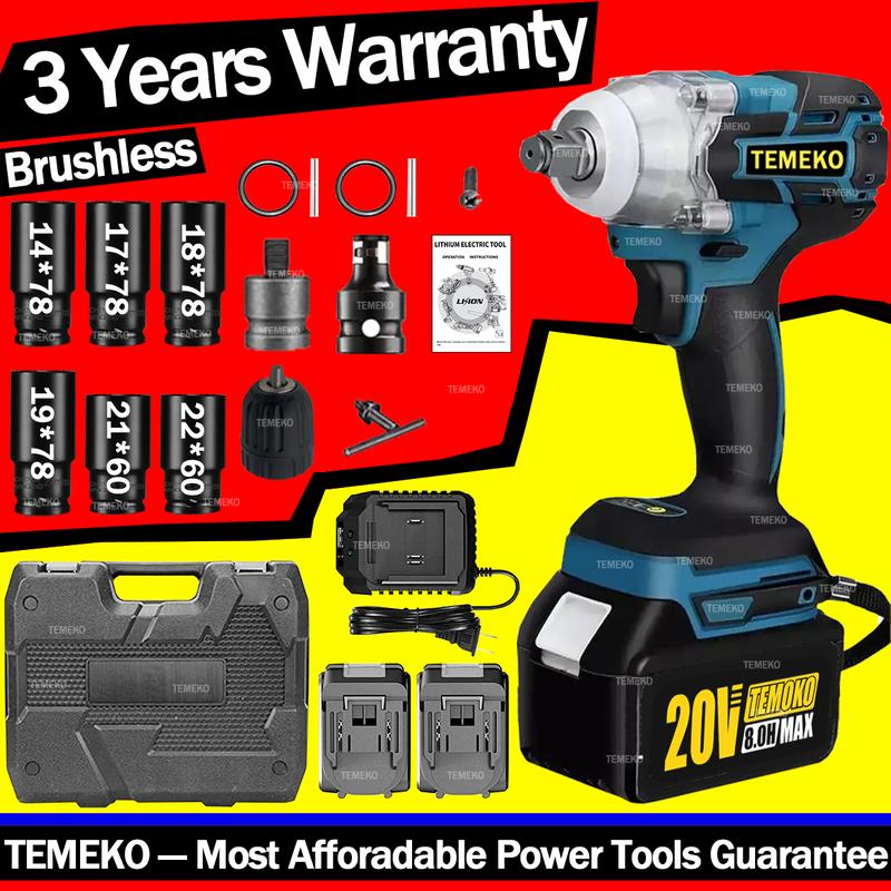 TEMEKO 880NM 3 in 1 Impact Wrench 8.0H Large capacity Batter - TikTok Shop Philippines