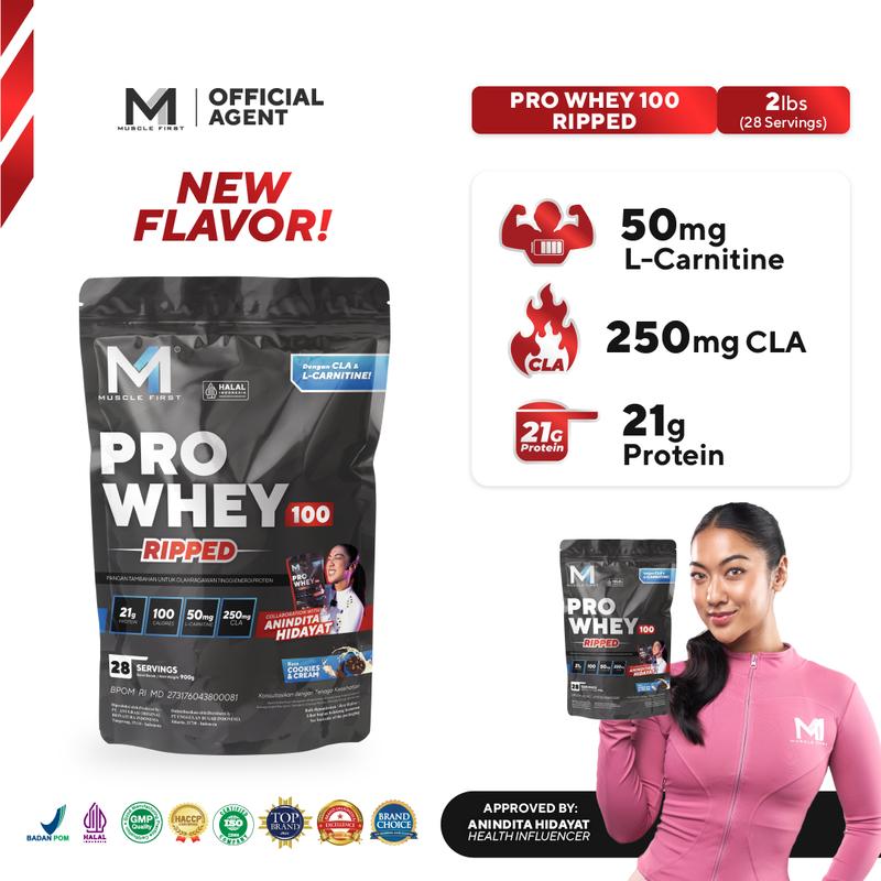 MUSCLE FIRST Pro Whey 100 Ripped 2lbs/900gr - Whey Protein with - Shop ...