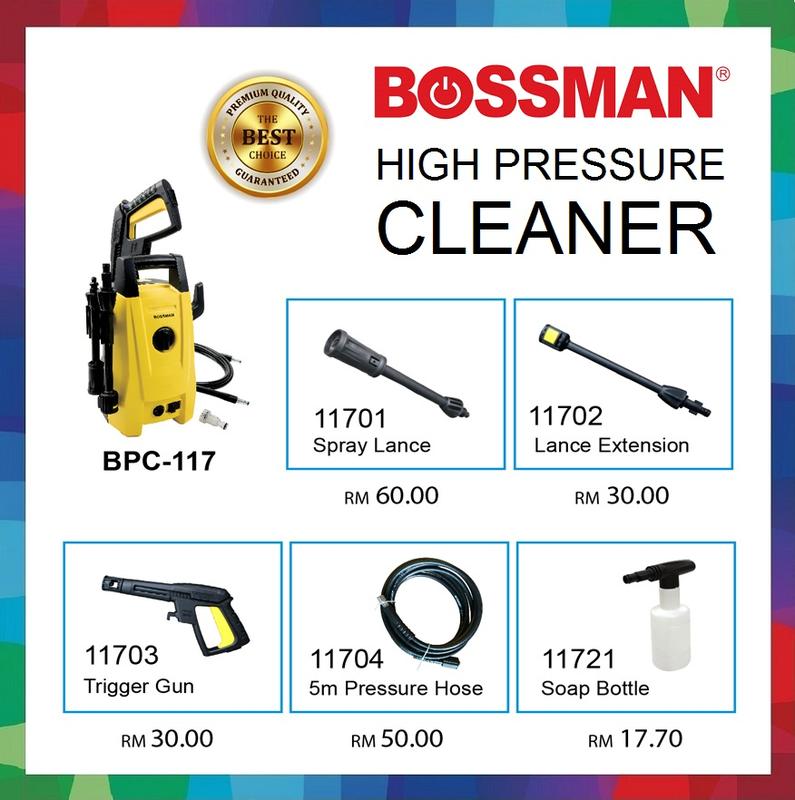 BOSSMAN BPC117 Water Jet / Pressure Cleaner 1400w - TikTok Shop Malaysia