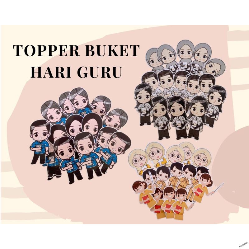 Topper Hari Guru / Topper Buket Hari Guru / Topper Tumpeng Hari - Shop ...