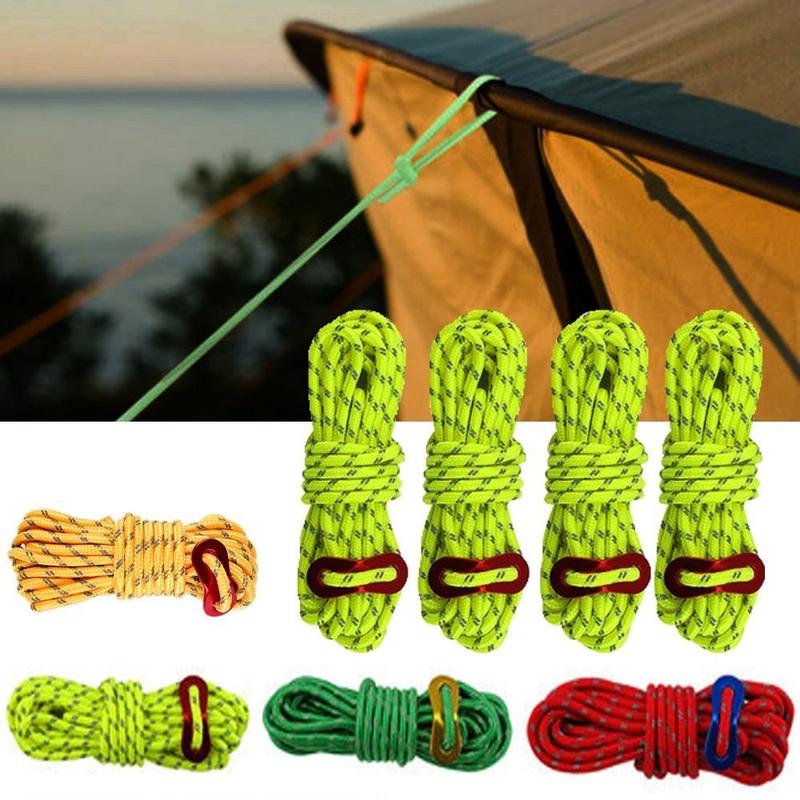 High Quality PP Polyester Wind Rope 4mm 10 Colors Luminous Paracord ...