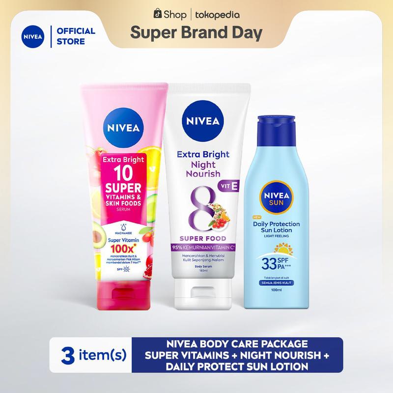 NIVEA Body Care Package - Super Vitamins Body Serum + Night Nourish ...
