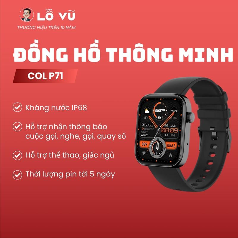 Đồng hồ thông minh Smartwatch COL P71, Kháng nước IP68, Hỗ trợ - TikTok ...