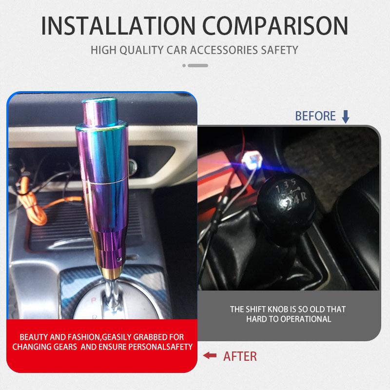With Button Car Gear Shift Knob Automatic Manual 5 Speed Universal ...