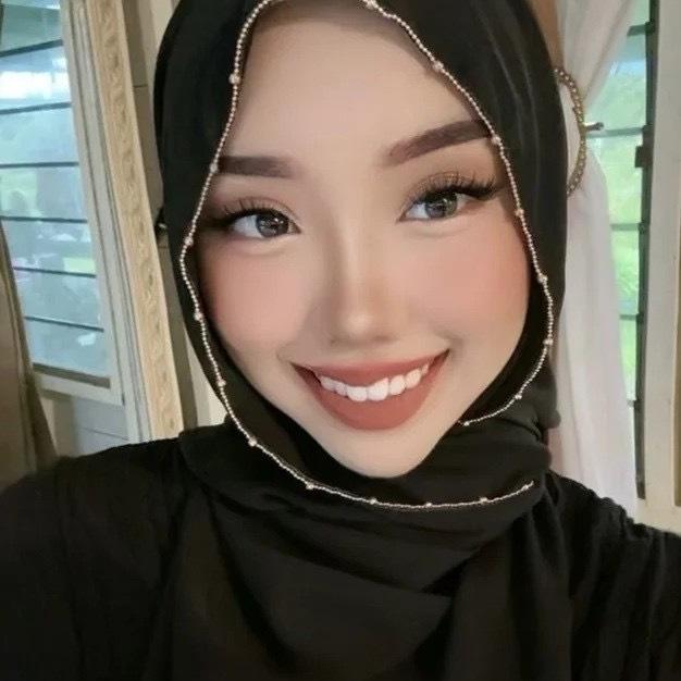 Selendang Manik Rantai Mutiara, LOVOSME, Tudung Hijab Sifon, - TikTok ...