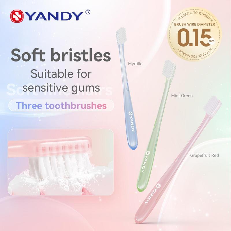YANDY Colorful Soft Hair Orthodontic Toothbrush Adult Home Toothbrush ...