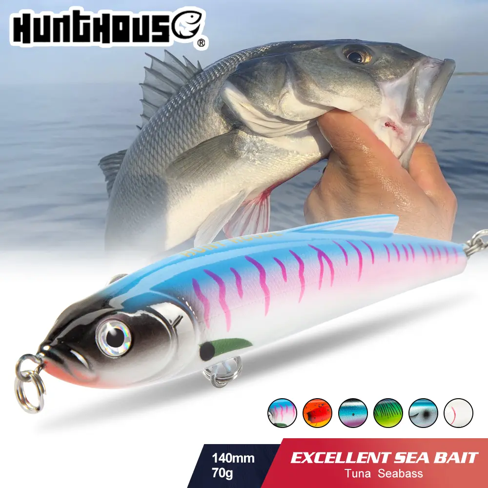 Hunthouse Topwater Pencil Fishing Hard Lure 100mm/19g 120mm/32g ...