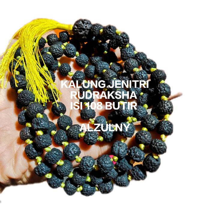 Jual KALUNG JENITRI RUDRAKSHA HITAM LILIT TALI KUNING ISI 108 BUTIR ...