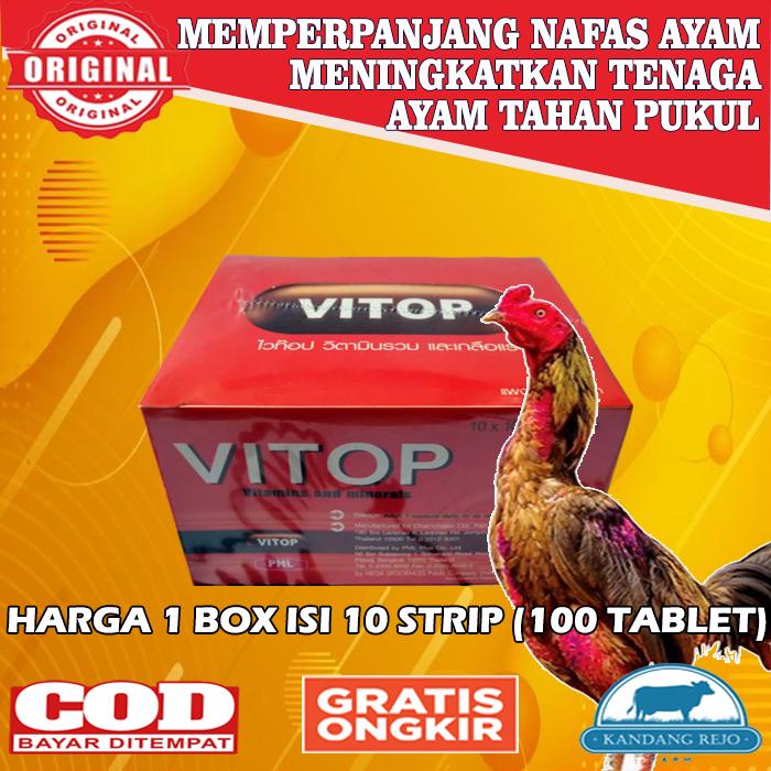 1 BOX Vitop Vitamin Ayam Multivitamin Untuk Tenaga Nafas Original ...