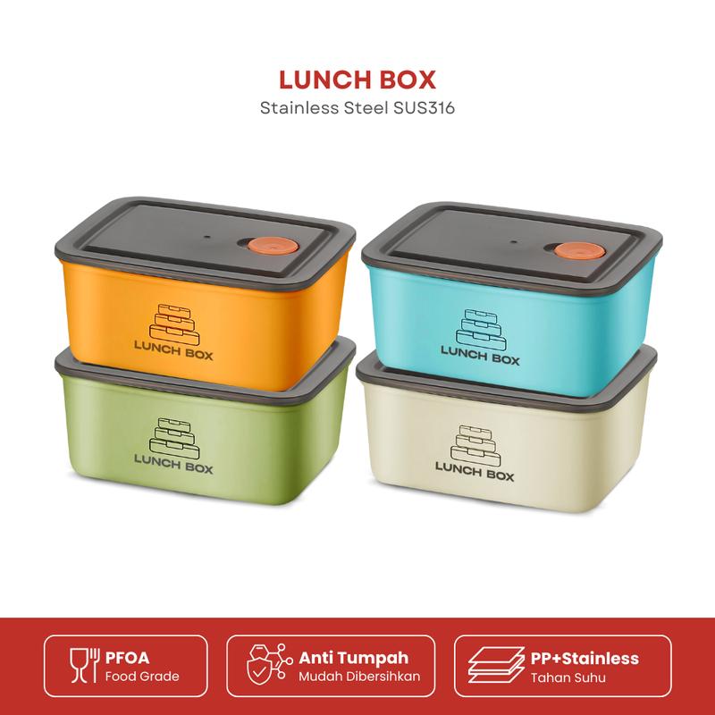 [DAPAT 4 PCS] Lunch Box Food Storage Stainless Steel SUS316 | Kotak ...