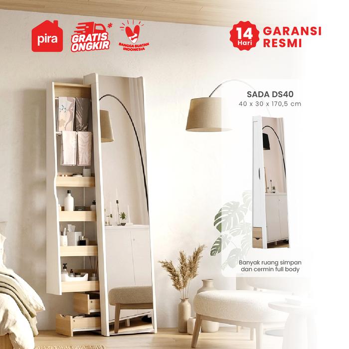 Promo Pira - Sada DS40 Cermin Berdiri Full Body dengan Laci dan Rak ...