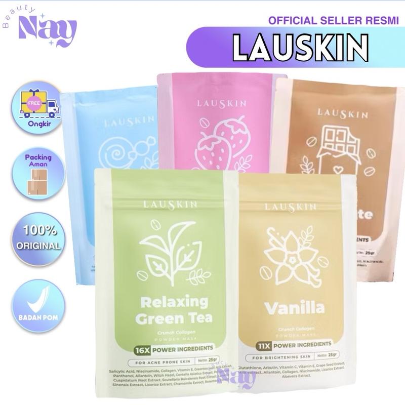 LAUSKIN MASKER WAJAH GREENTEA VANILLA STRAWBERRY MILKY CHOCOLATE CANDY ...