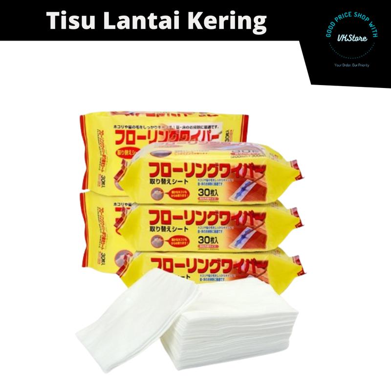 Tisu Mop Lantai Kering Electrostatic 30pcs Disposable Floor Cleaning ...